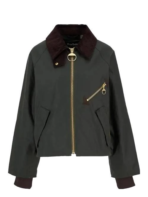 Barbour Zip-up Paneled Jacket With Notch Lapel - Black