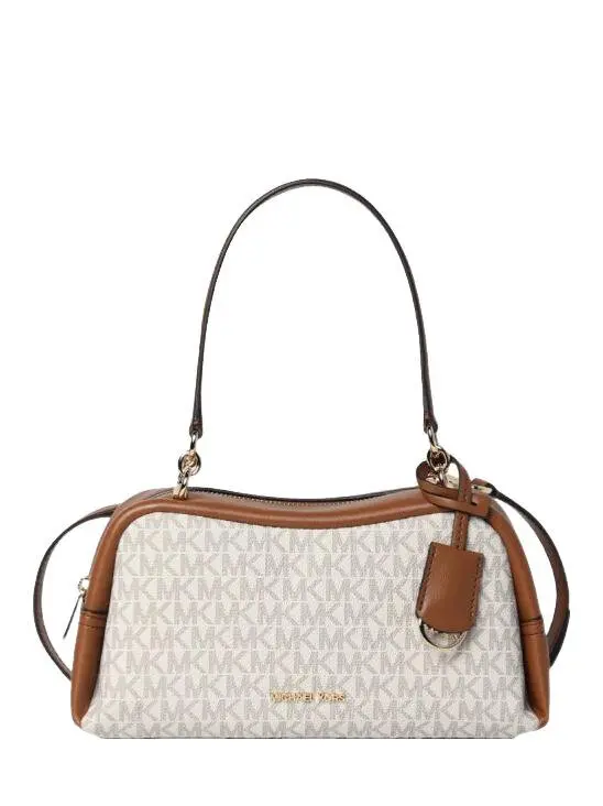 Michael Kors Logo Shoulder Bag With Top Handle - White
