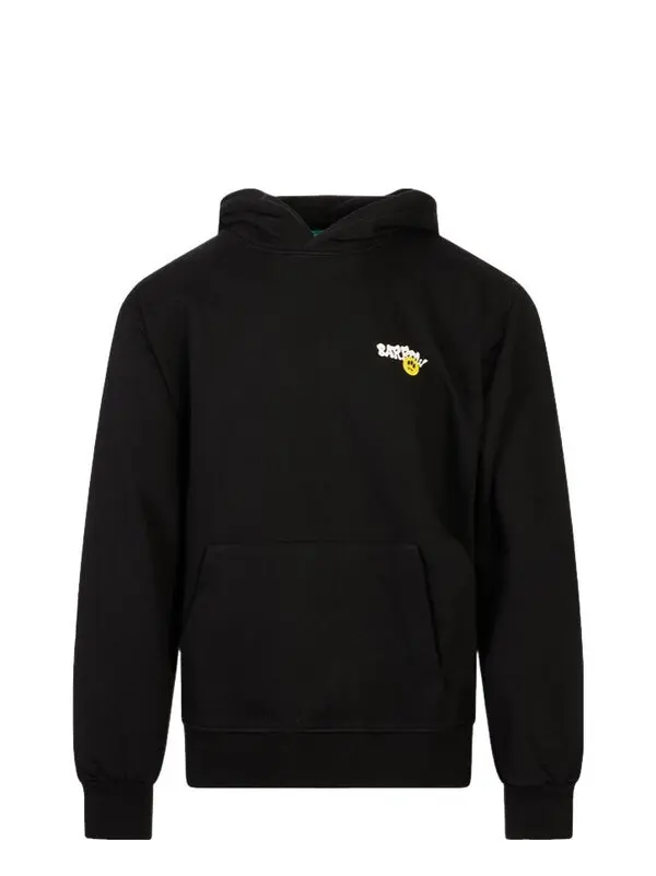BARROW Logo Printed Hooded Sweatshirt - Black
