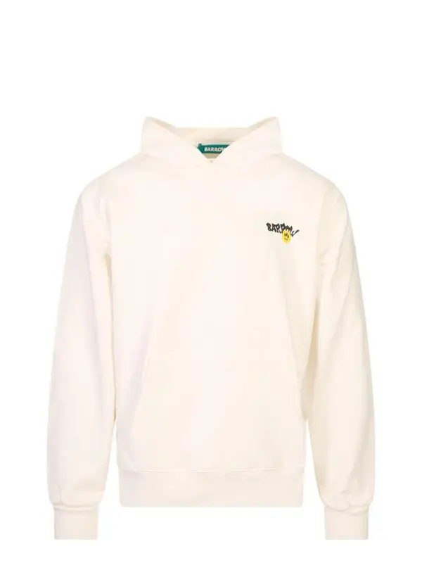 BARROW Logo Printed Hoodie - White