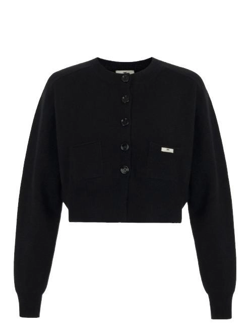 Elisabetta Franchi Cropped Button-up Cardigan - Black