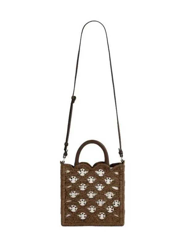 Rabanne 1969 Disc-embellished Cross Body Bag - Dark Brown
