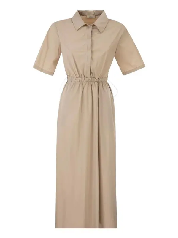 Herno Drawstring Waist Shirt Dress - Nude