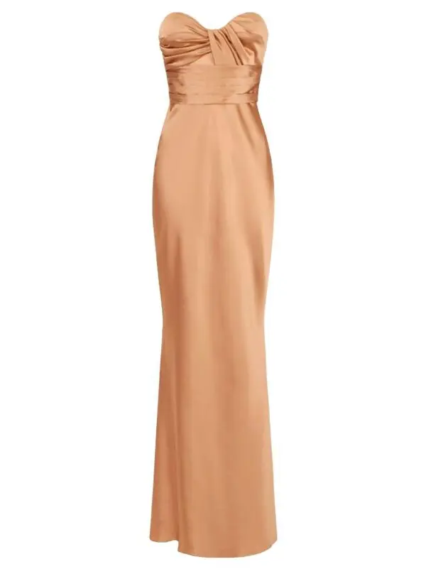 Elisabetta Franchi Red Carpet Satin Maxi Dress - Suede