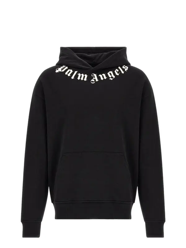 Palm Angels Gothic Logo Hoodie - Black