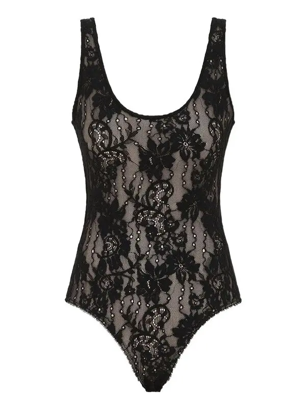 Zimmermann Lace Scoop Bodysuit - Black