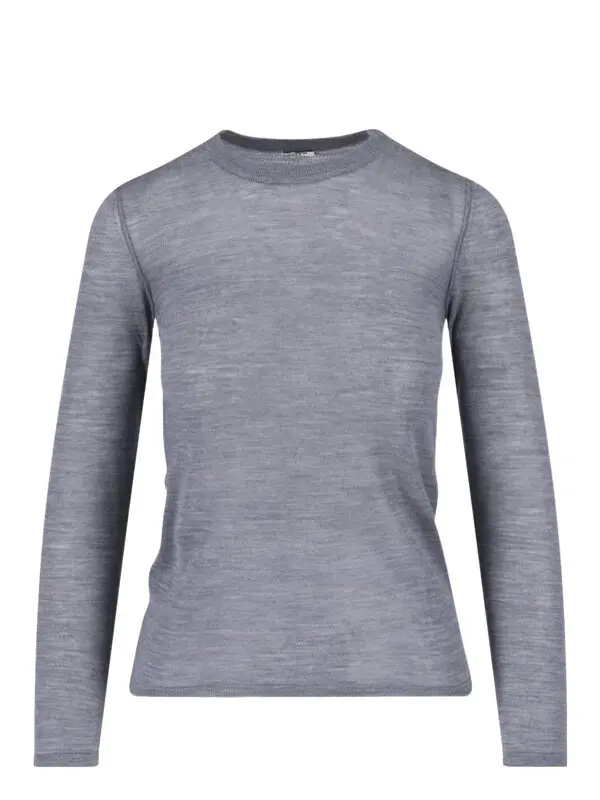 Aspesi Lightweight Crew-neck Knit Top - Gray