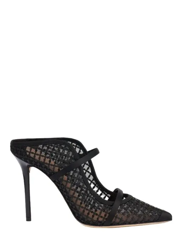 MALONE SOULIERS Maureen 100 Sequin Mesh Mules - Black