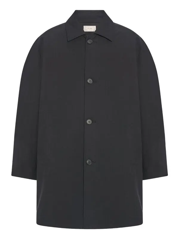 THE ROW Verna Cotton Poplin Car Coat - Black