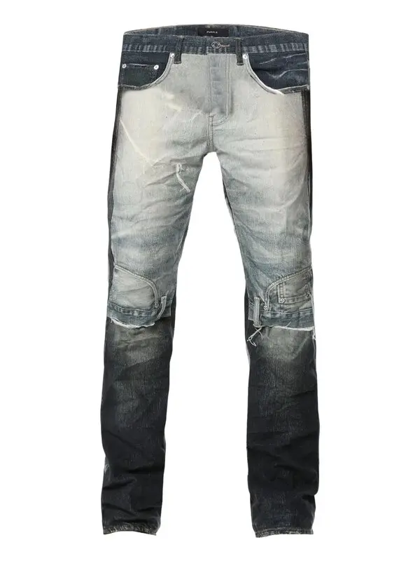 PURPLE BRAND Patchwork Distressed Jeans - Blue