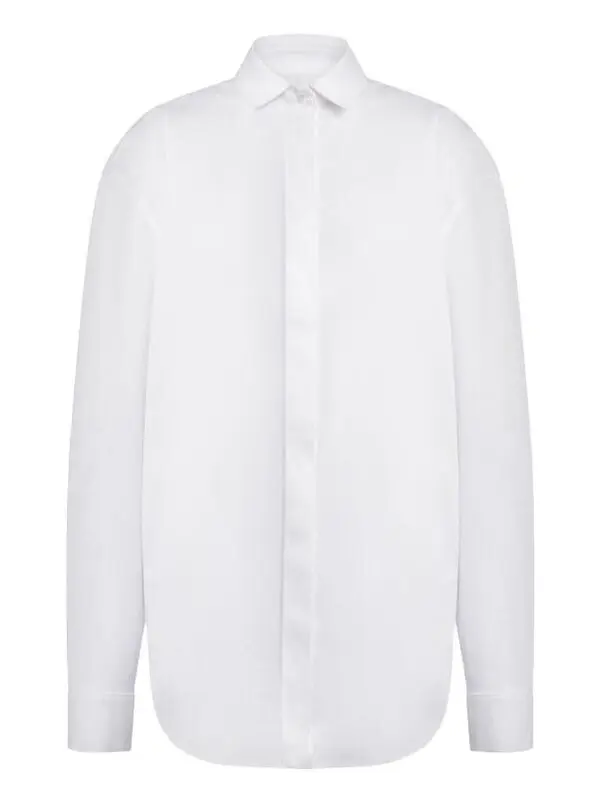 DONDUP Long-sleeve Shirt With Curved Hem - White