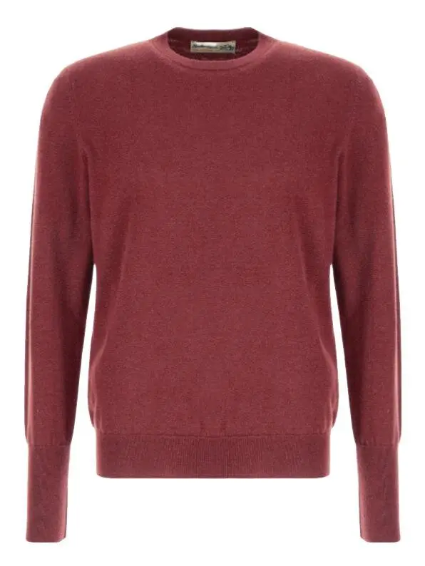 BALLANTYNE Crew Neck Cashmere Sweater - Red