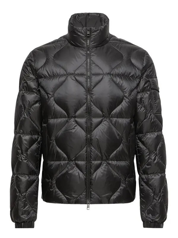Moncler Geometric Quilted Short Down Jacket - Black