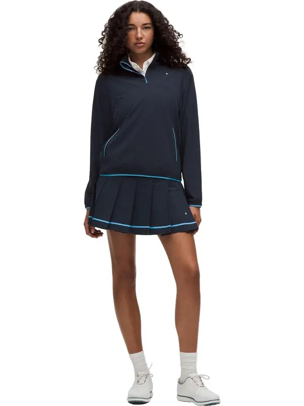 Lululemon Box-pleat High-rise A-line Golf Skirt - True Navy/ocean Wave
