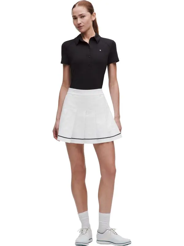 Lululemon Box-pleat High-rise A-line Golf Skirt - White/black