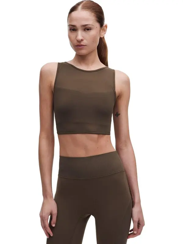 Lululemon Bend This Mesh Bandeau And V-neck Bra - Walnut Crunch