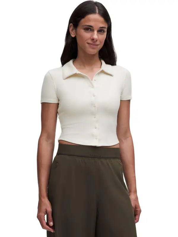Lululemon Button-up Collared Short-sleeve Shirt - Light Ivory