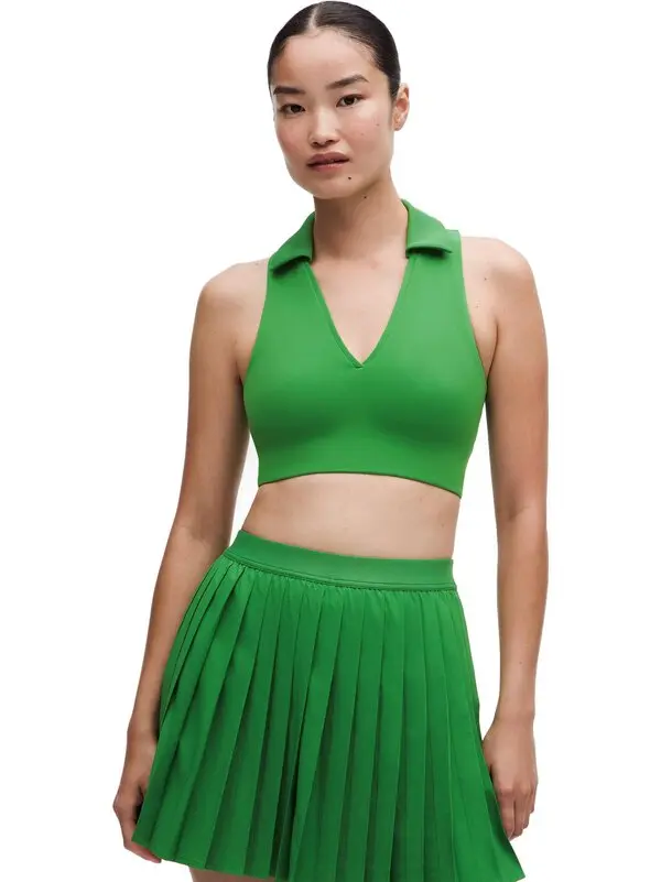 Lululemon Collared Longline Ribbed Tennis Bra - Chameleon