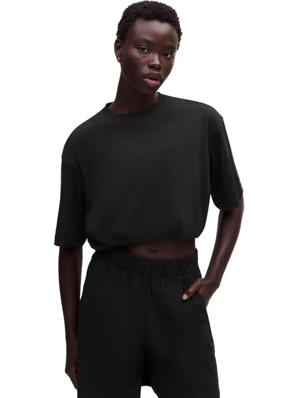 Lululemon Cotton Jersey Bubble-hem T-shirt - Black