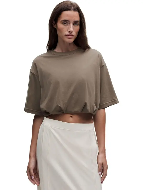 Lululemon Cotton Jersey Bubble-hem T-shirt - Nomad