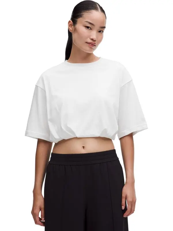 Lululemon Cotton Jersey Bubble-hem T-shirt - White