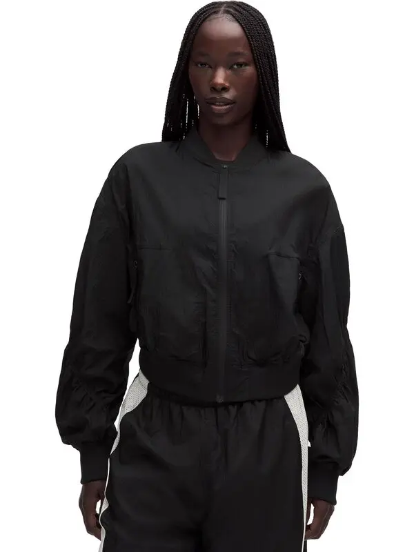 Lululemon Curved-hem Cropped Bomber - Black