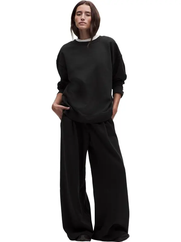 Lululemon French Terry Mid-rise Wide-leg Pants - Black