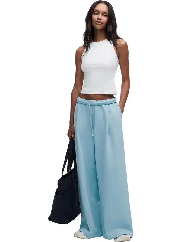 Lululemon French Terry Mid-rise Wide-leg Pants - Seafoam