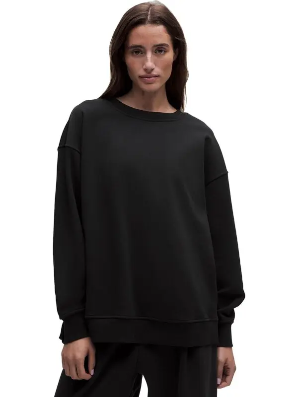 Lululemon French Terry Oversized Crewneck Sweatshirt - Black