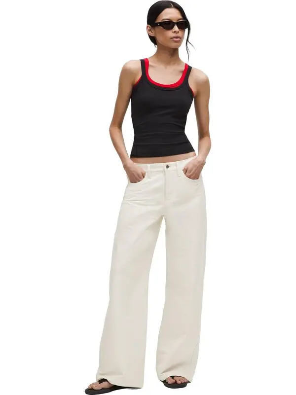 Lululemon Easyfive Low-rise Classic Wide-leg Pant - Light Ivory