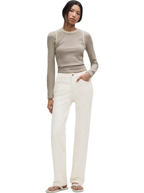 Lululemon Easy Five Mid-rise Relaxed-straight Pant - Light Ivory