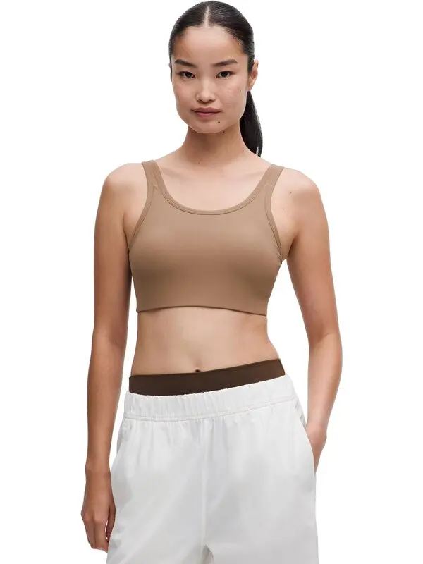 Lululemon Nulu Ribbed Scoop-neck Bra - Sand