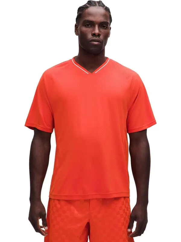 Lululemon Relaxed Fit Collared Mesh Training Shirt - Cherry Ember