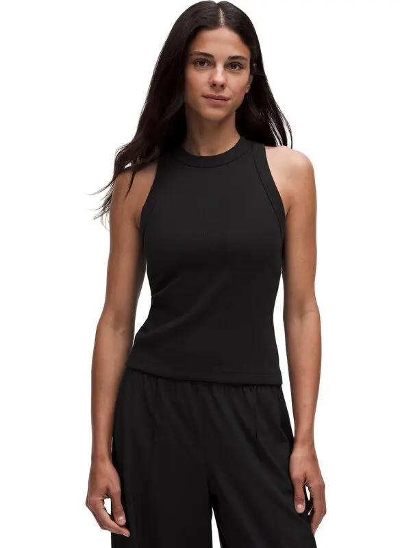 Lululemon Ribbed Heavyweight Cotton-blend Racerback Tank Top - Black