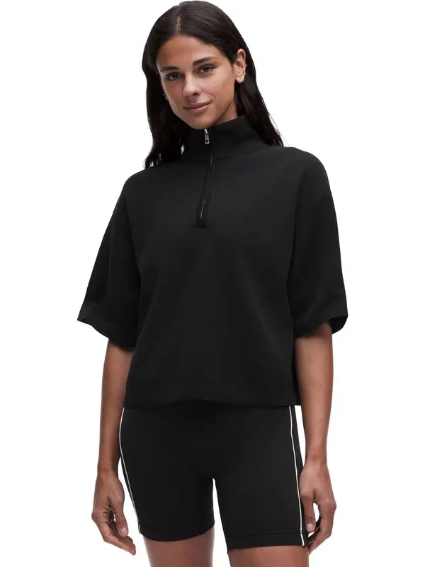 Lululemon Structured Knit Half-zip Short-sleeve Shirt - Black