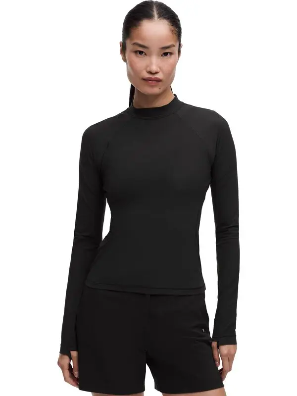 Lululemon Uv-protective Mock Neck Long-sleeve Shirt - Black