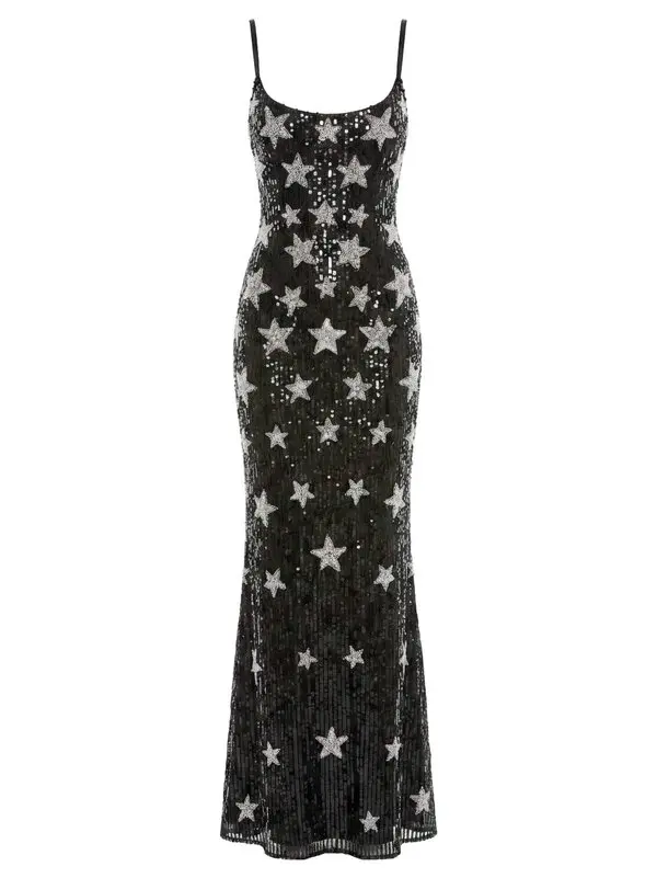 Mac Duggal Star Embellished Sleeveless Gown - Black