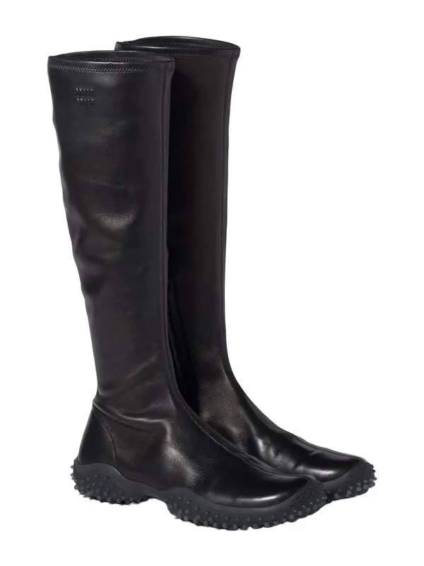 Miu Miu Stretch Nappa Leather Boots - Black
