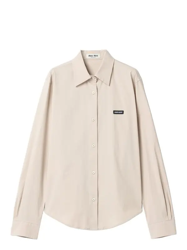 Miu Miu Stretch Poplin Shirt - Limestone