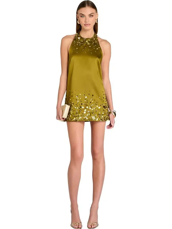 Retrofete Tobonie Embellished Mini Dress - Basil