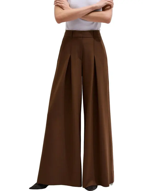 ME+EM Very Wide-leg Pant - Walnut Brown