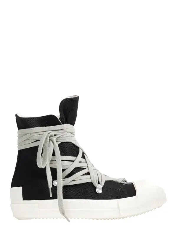 Rick Owens Tower Megalace High Top Sneakers - Black