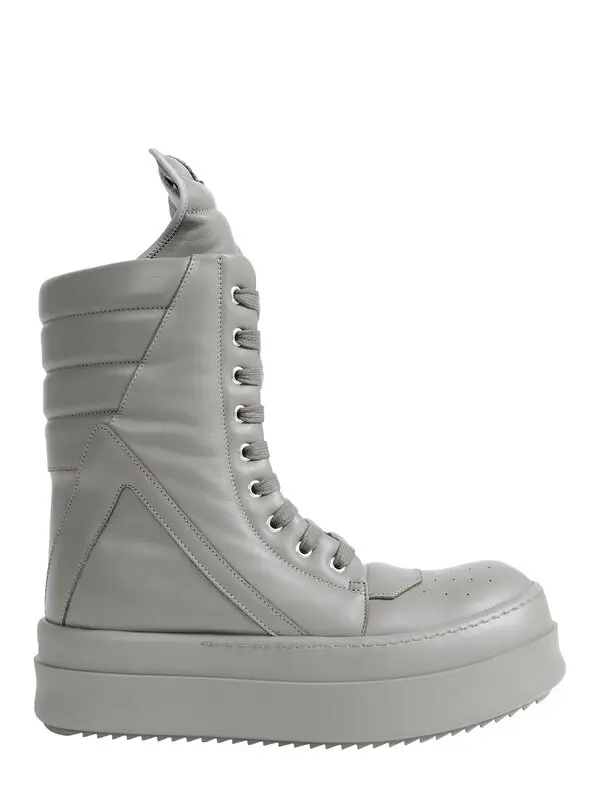 Rick Owens Tower Mega Geobasket Lace Up Boots - Grey
