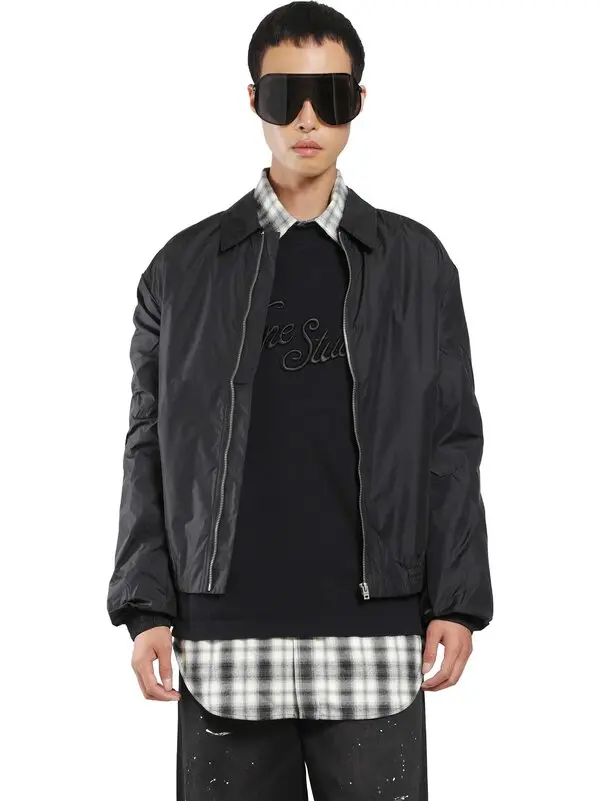 Acne Studios Lightweight Nylon Jacket With 1996 Logo Print - Black