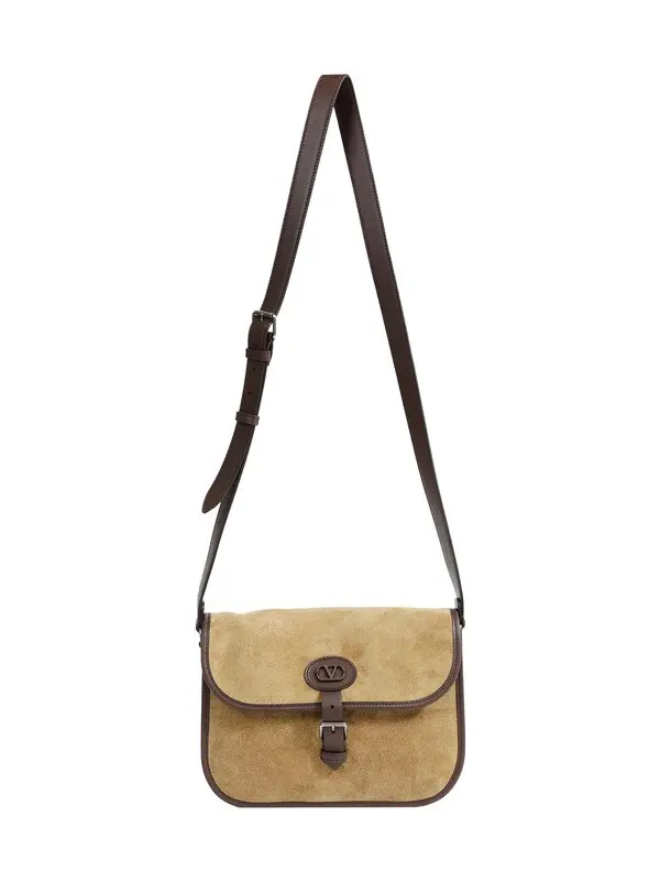 Valentino Garavani Antibes Suede Shoulder Bag - Beige