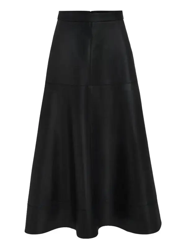 Karl Lagerfeld Faux-leather Panelled Flared Skirt - Black