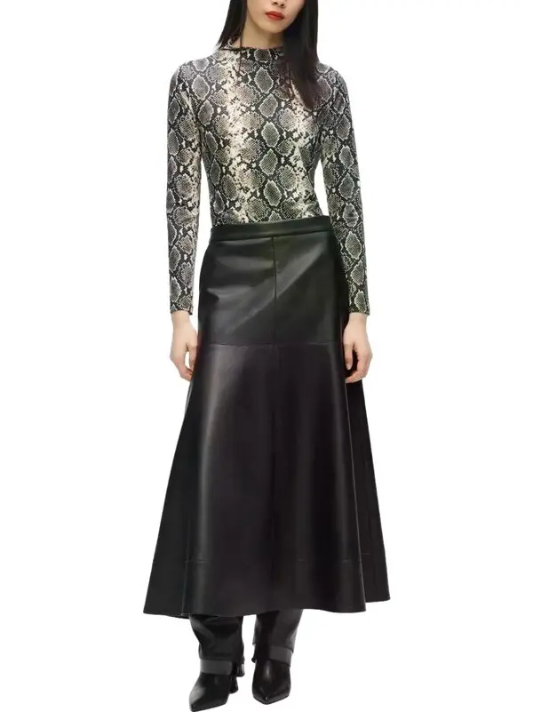 Karl Lagerfeld Faux-leather Panelled Flared Skirt - Black