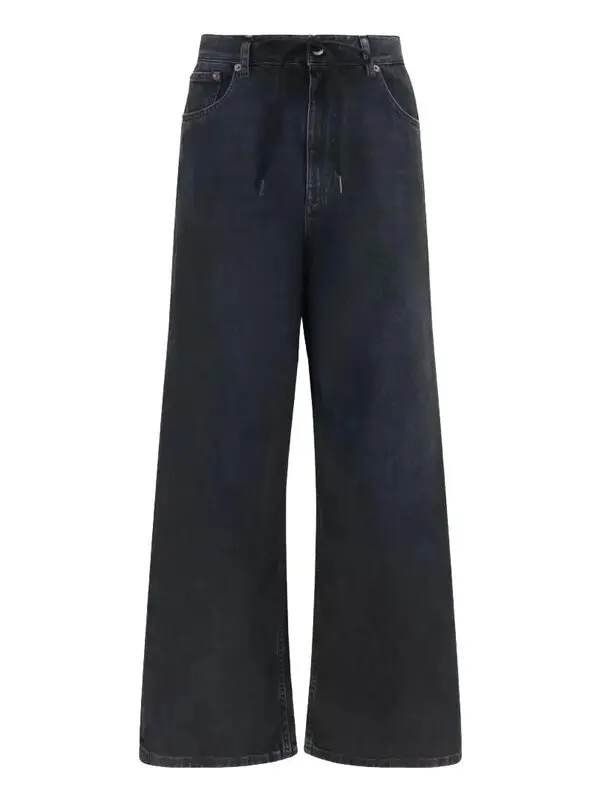 MAISON MARGIELA Wide Leg Drawstring Jeans - Black