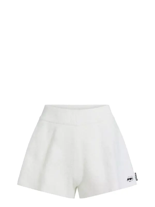 Karl Lagerfeld Ikon Choupette Fluffy Loungewear Shorts - White