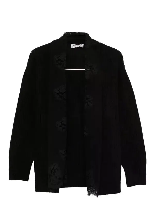 ERMANNO FIRENZE Lace-trim Cardigan - Black
